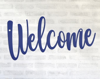 Round Welcome Metal Sign, Welcome Sign, Outdoor Welcome Sign, Metal ...