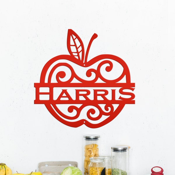 Metal Apple Custom Sign - Etsy