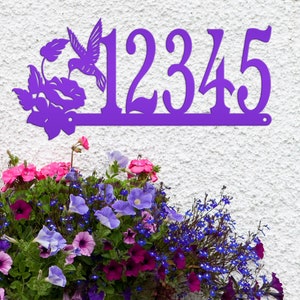 Metal Address Sign, Hummingbird Front Porch House Numbers, Outdoor ...