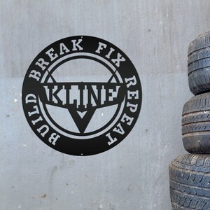 Personalized Build Break Fix Repeat Garage Metal Sign -man Cave Gift ...