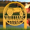 Personalized Tractor and Barn Metal Sign, Family Farm Sign ...