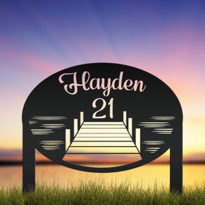 Custom Metal Lake Lot Sign, Lake Dock Sign, Outdoor Sign for the Lake ...