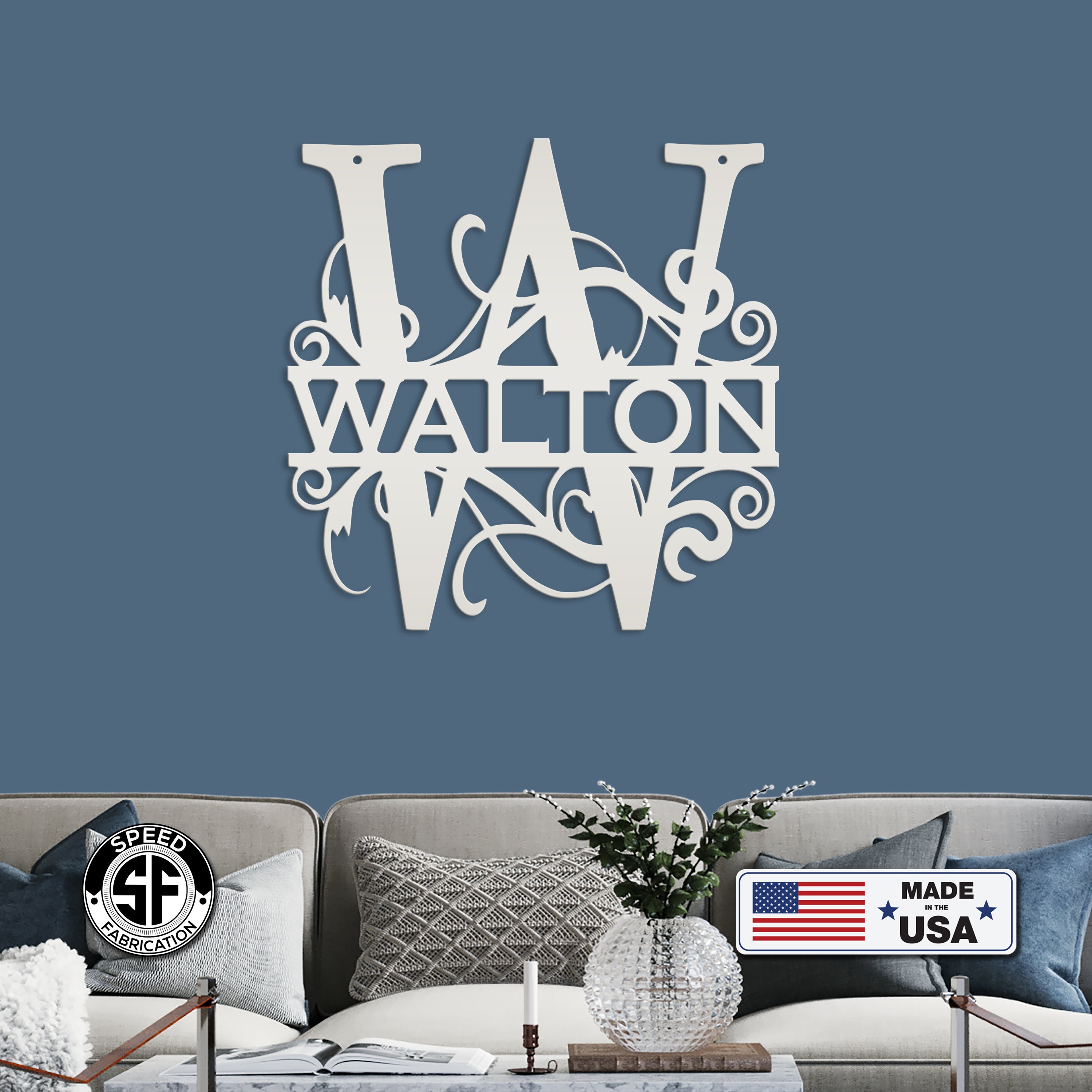 Personalized Metal Monogram Sign Wedding Gift. Family Name - Etsy