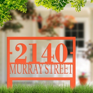 Custom Metal Address Sign for Yard - Personalized Garden Stake - Unique ...