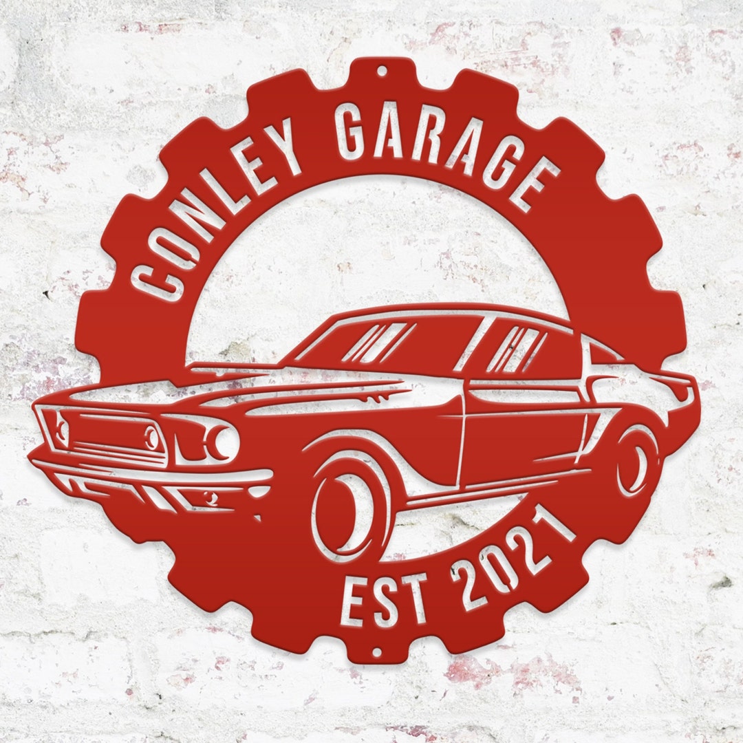 Custom Car Sign for Garage or Shop Sign With Muscle Car Home - Etsy