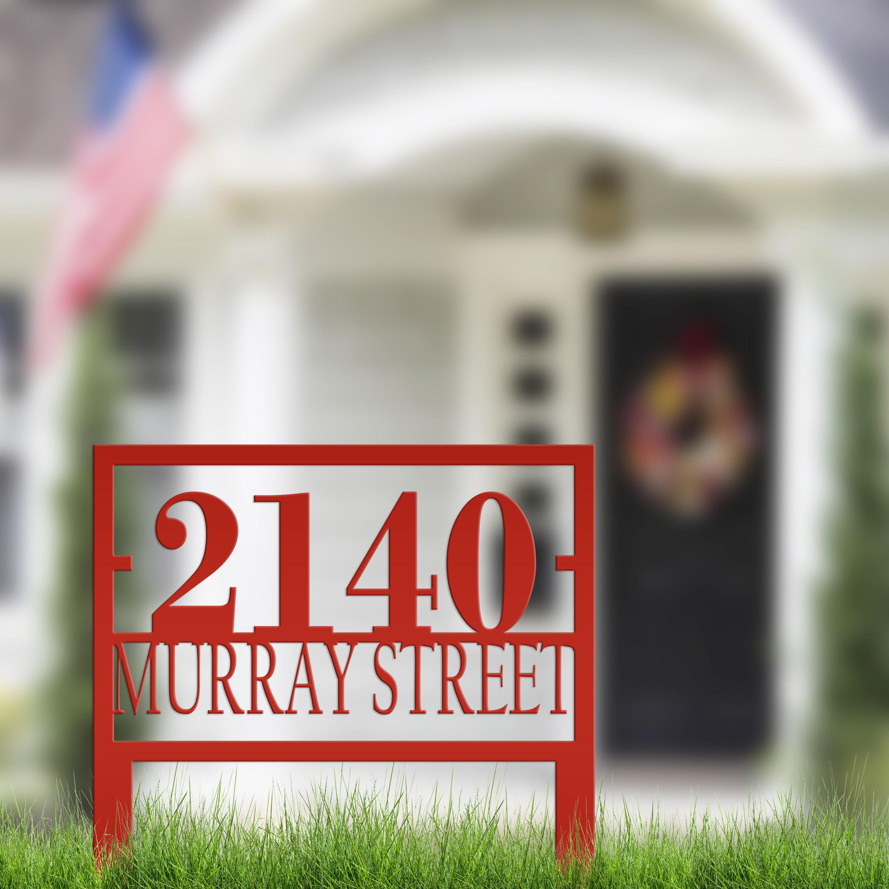 Custom Metal Address Sign for Yard - Personalized Garden Stake - Unique ...