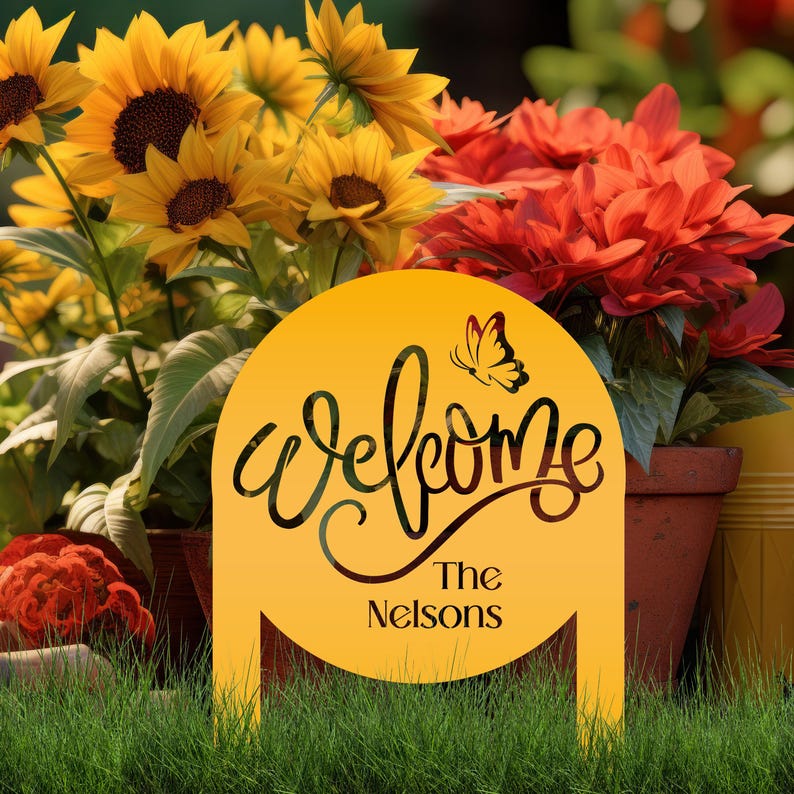 Custom Welcome Metal Yard Sign – Personalize Your Entryway Decor - Cute ...