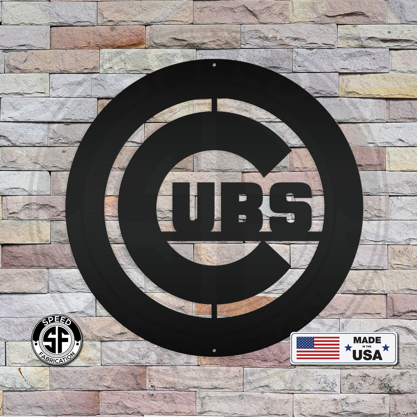 Chicago Cubs Baseball Round Logo Metal Sign Etsy