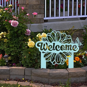 Welcome Garden Stake, Flower Garden Stake With Flower, Mother's Day ...