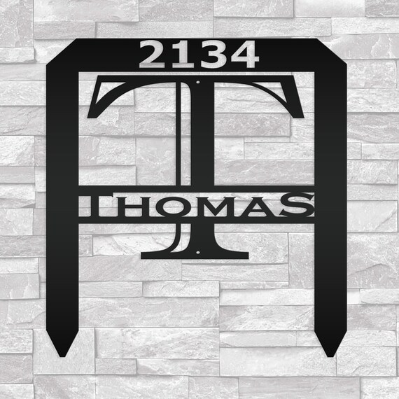 Deco Monogram Address Yard Stake Sign | Etsy