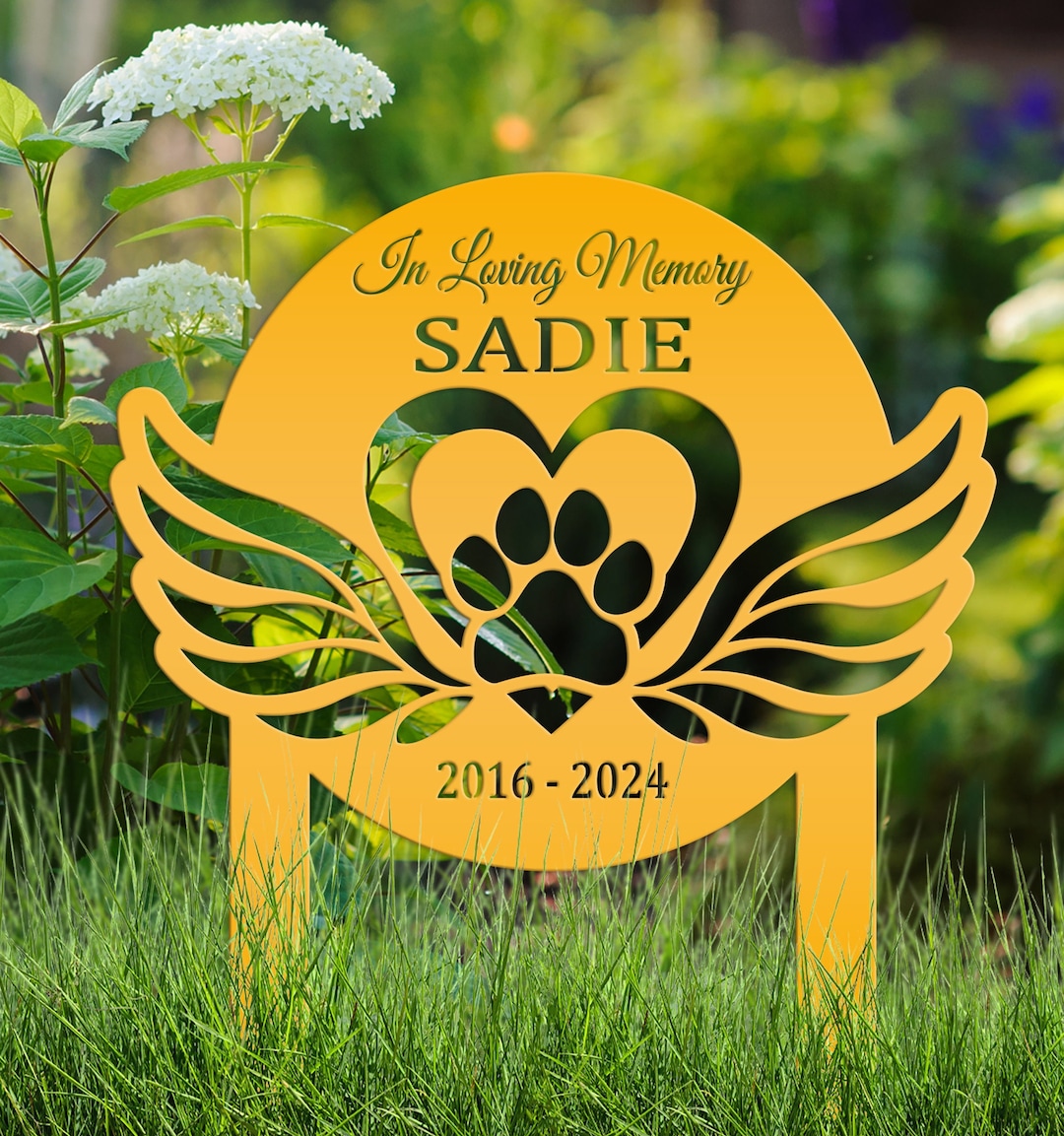Animal Memorial Yard Stake, Custom Grave Marker for Your Beloved Family ...