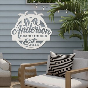 Custom Metal Palm Tree Sign, Pool Sign, Outdoor Patio Sign - Etsy