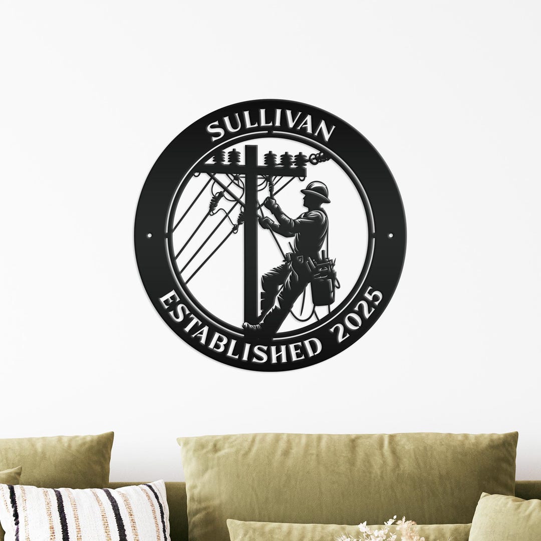 Custom Lineman Metal Sign - Personalized Gift for Linemen - Unique ...
