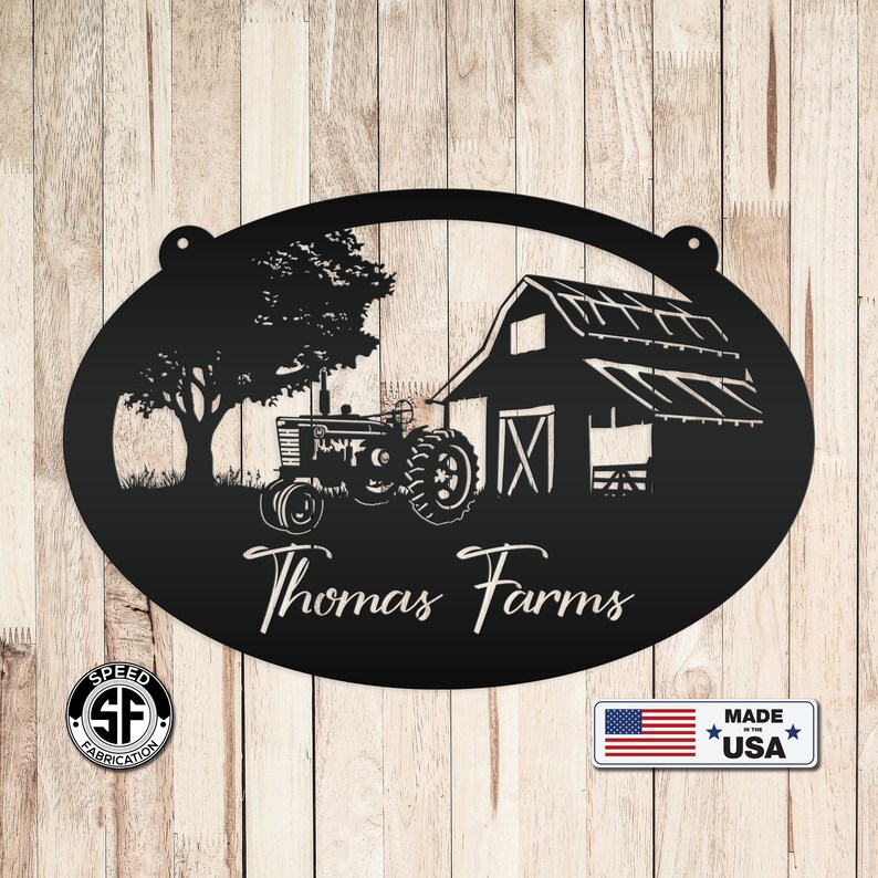 Personalized Tractor and Barn Metal Sign Family Farm Sign - Etsy