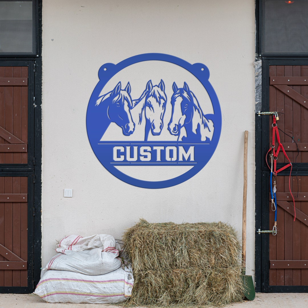 Horse Sign, Personalized Gift for the Horse Lover, Metal Stall Name ...
