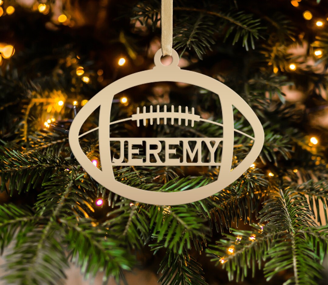 Football Ornament, Customized Metal Football Ornament, Team Gift Idea ...