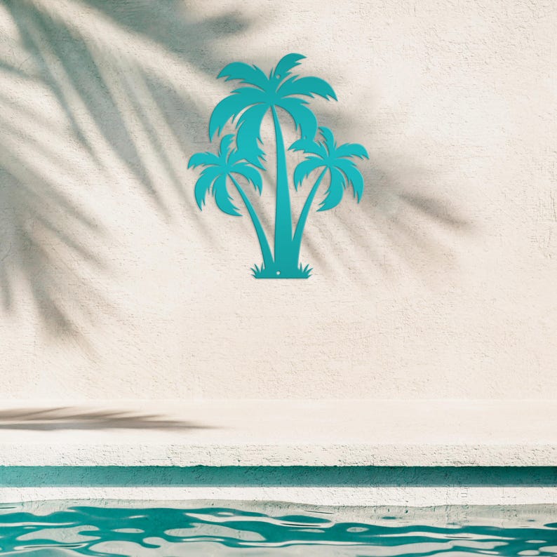 Tropical Wall Art: Grouping of 3 Palm Trees - Coastal Home Decor ...