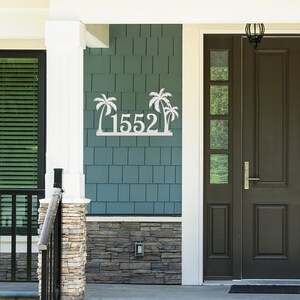 Tropical Palm Tree Metal Address Sign, Beach House Address Sign ...