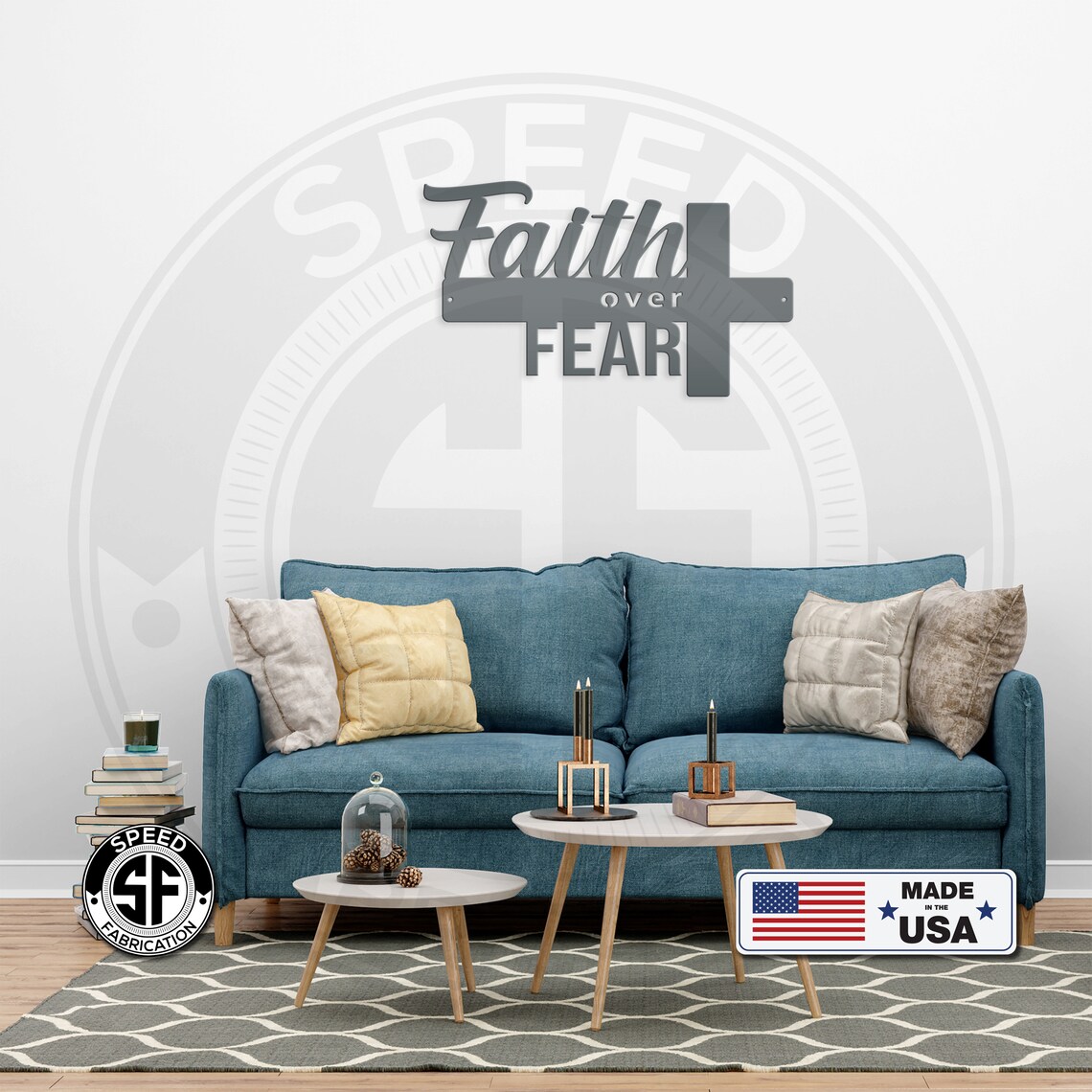 Christian Metal Sign Faith Over Fear | Etsy