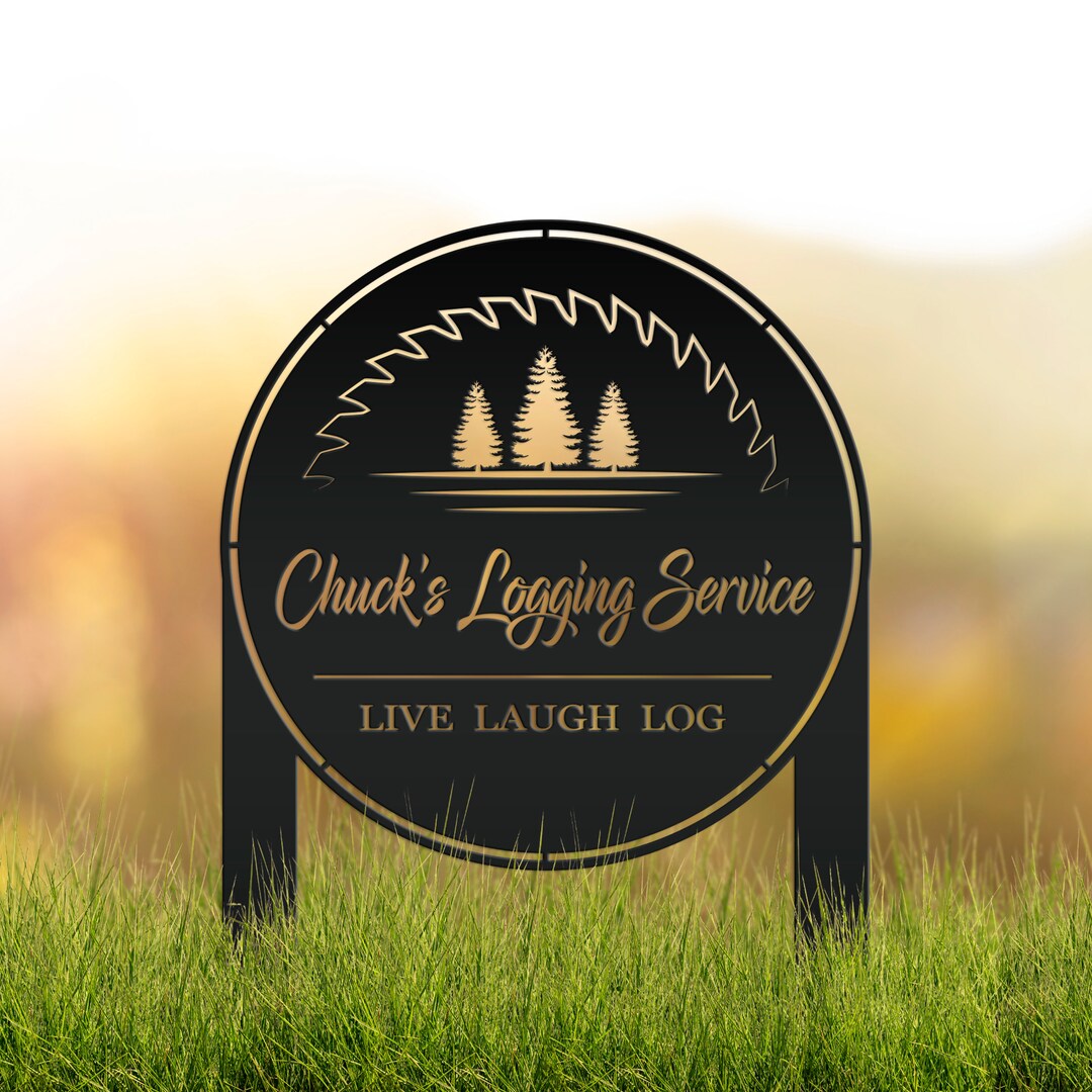 Woodworking Sign- Outdoor Logging Yard Stake - Metal Lawn Stake for ...