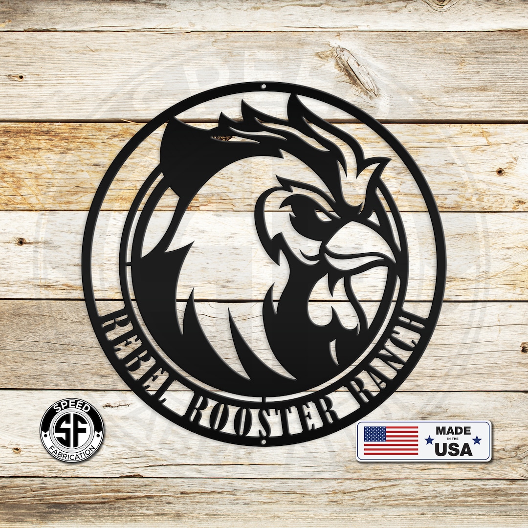 Chicken Coop Decor, Custom Metal Rooster Sign, Farm House Signage ...