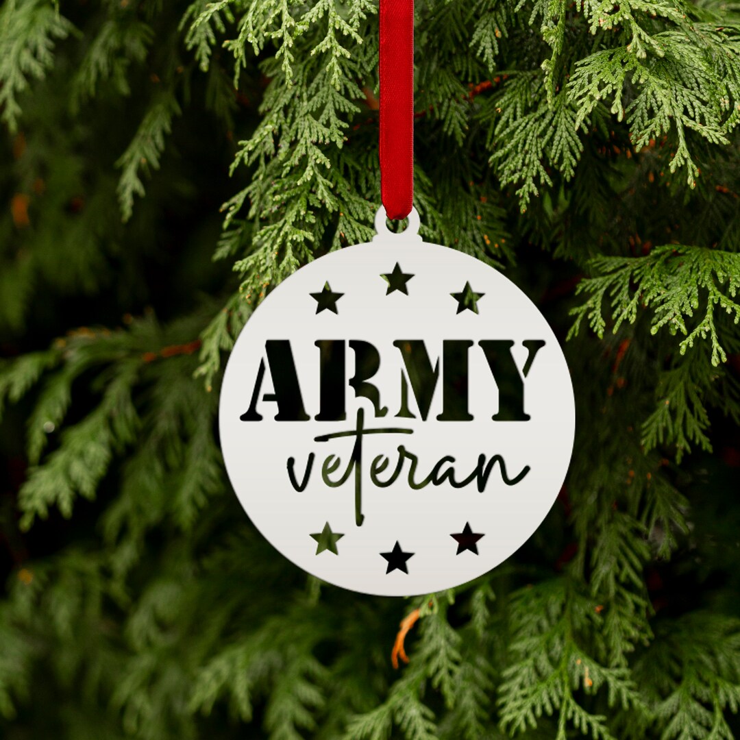 Veteran Ornament - USA Military Vet Trinket - Metal Patriotic Decor ...
