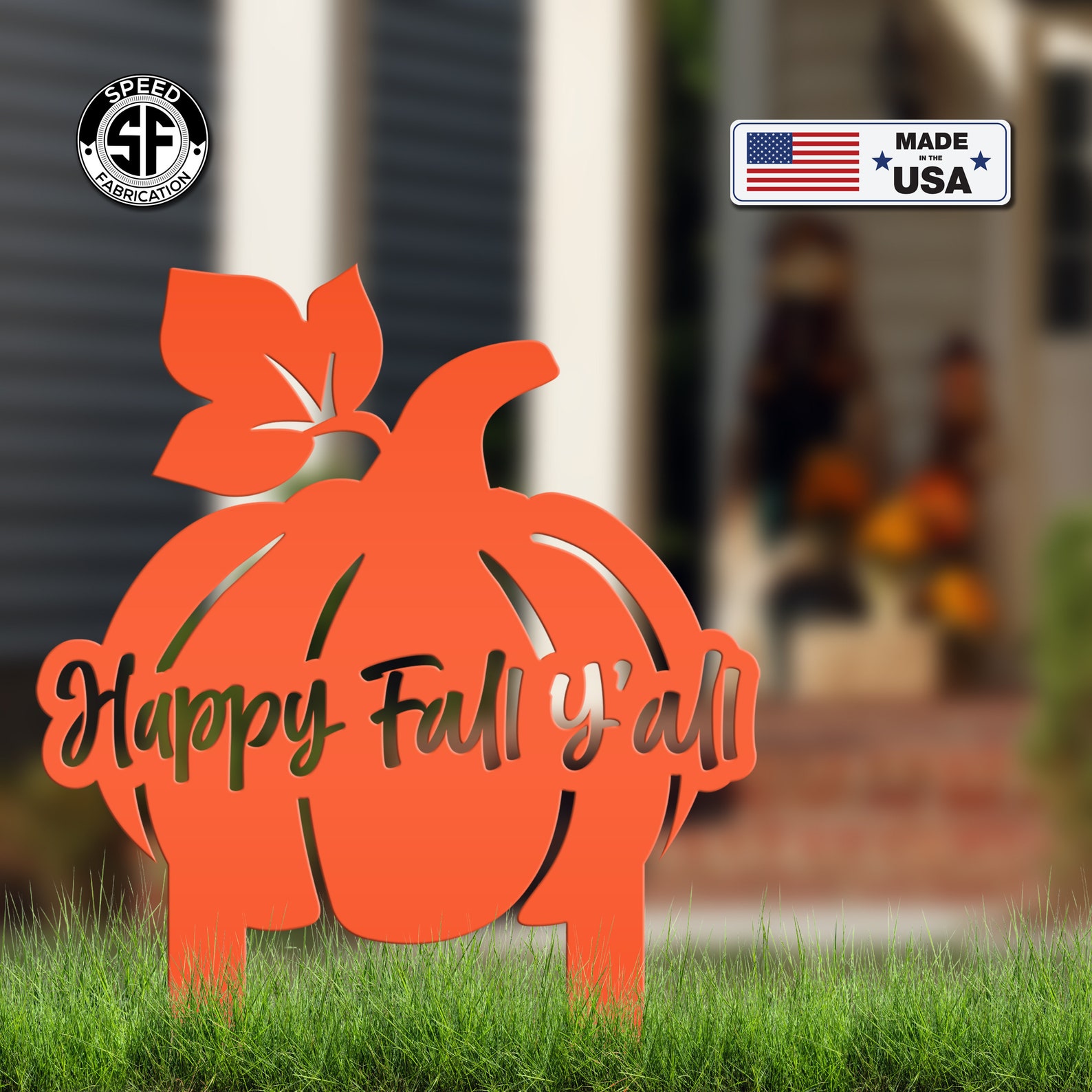 Happy Fall Y'all Pumpkin Metal Yard Stake Autumn Decor - Etsy