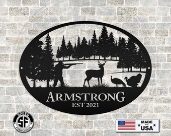 Turkey Deer Metal Sign | Etsy