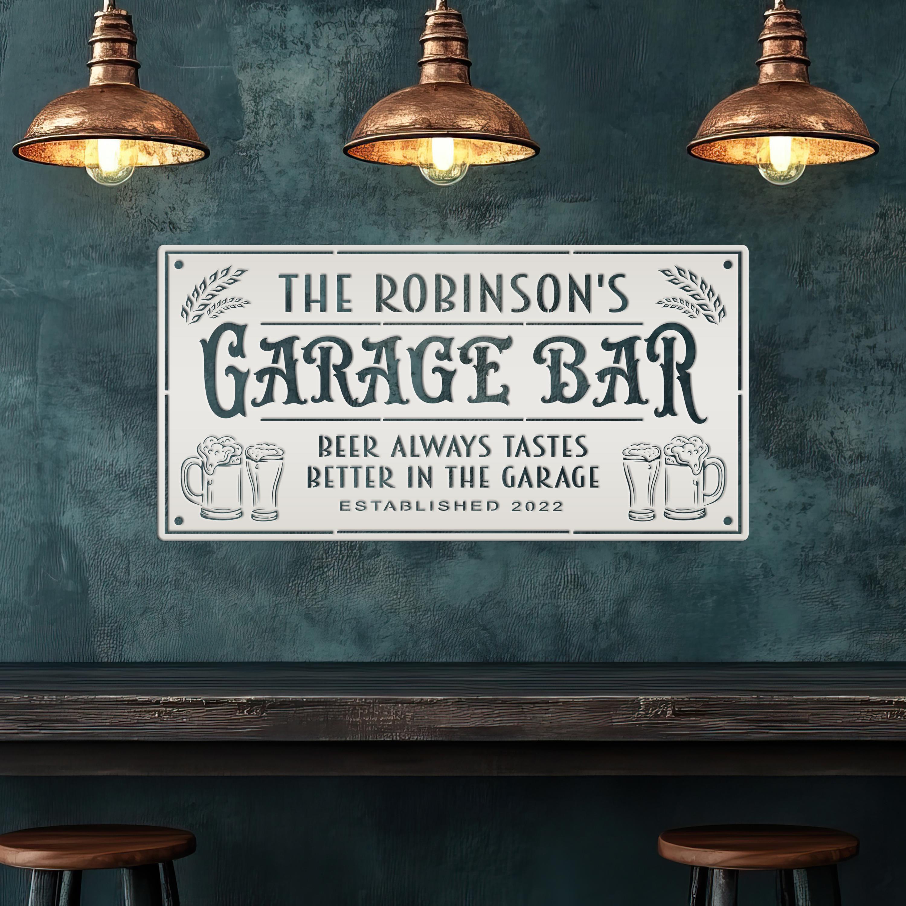 Rectangle Custom Garage Bar Metal Sign - Make It Your Own Wording- Man ...