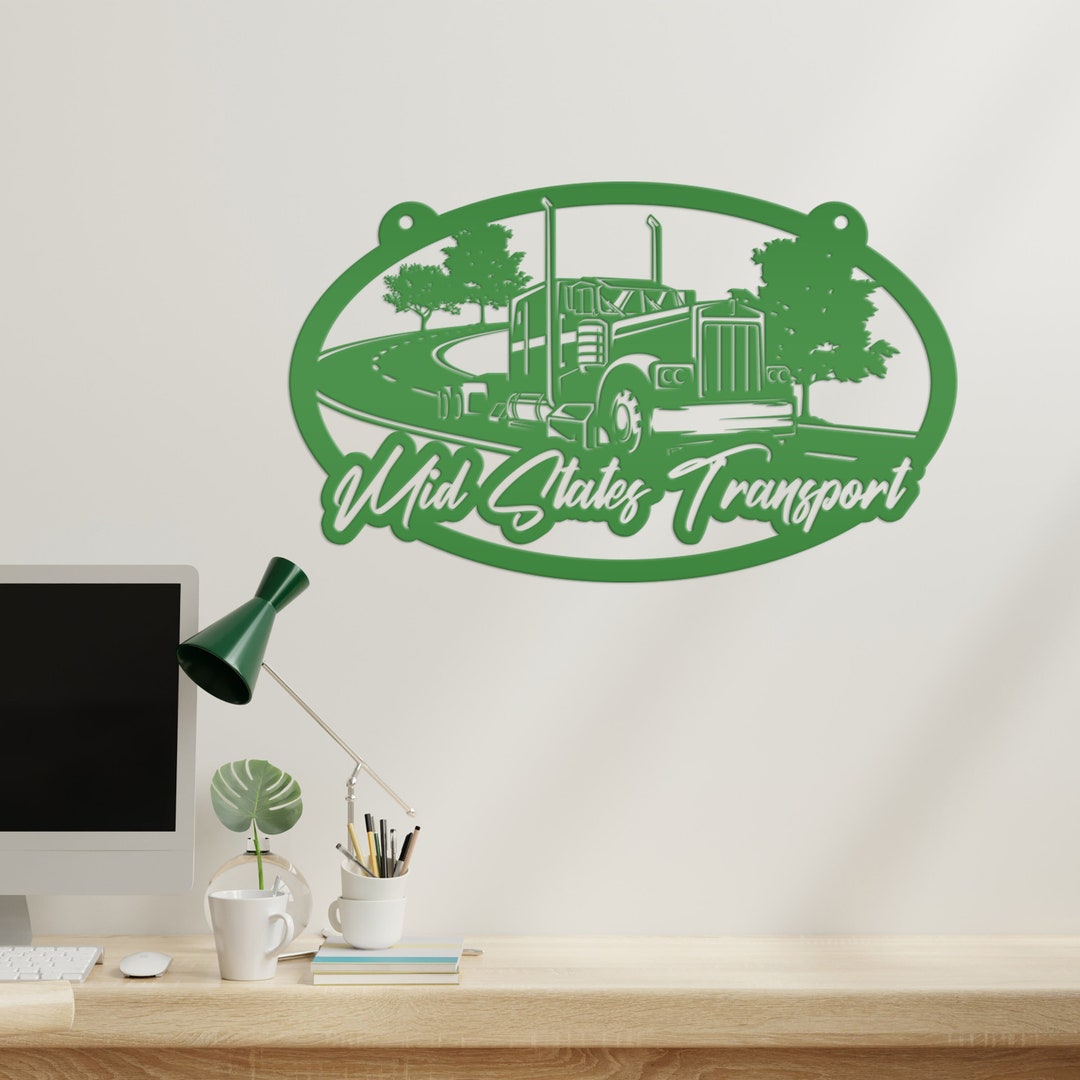 Semi Truck Sign, Metal Custom 18 Wheeler Decor, Personalized Big Rig ...