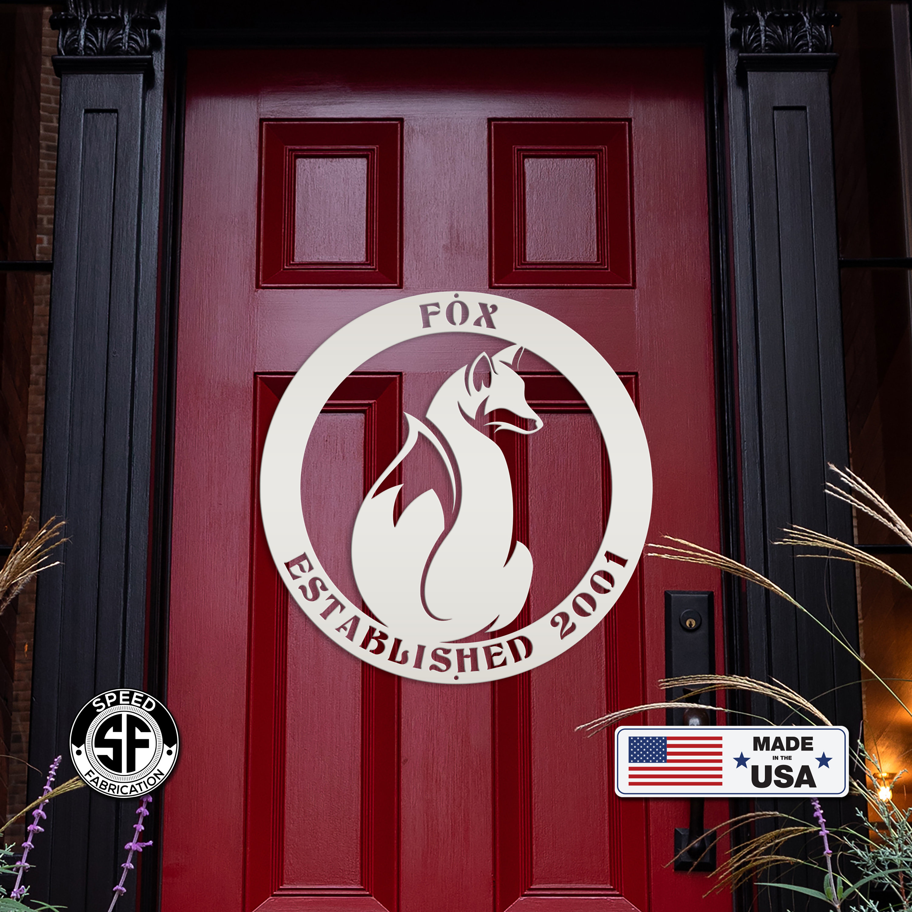 Personalized Fox Sign With Established Date - Etsy