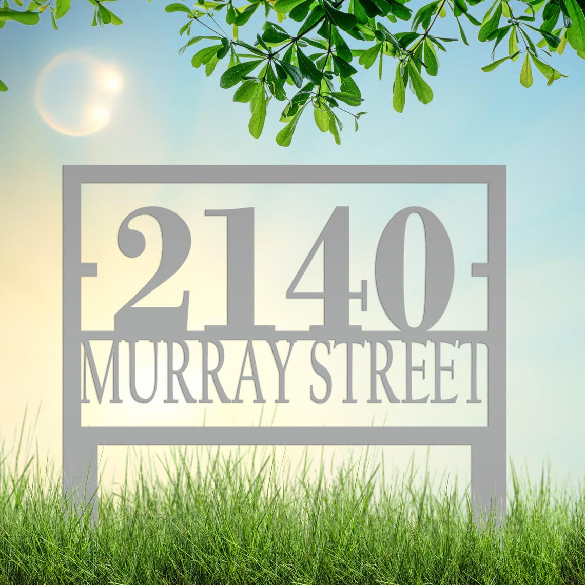 Custom Metal Address Sign for Yard - Personalized Garden Stake - Unique ...