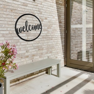 Round Welcome Metal Sign - Welcome Sign for Business or Home - Etsy