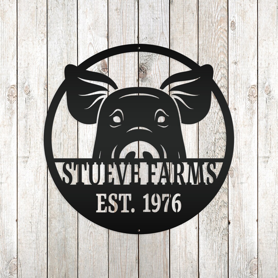 Custom Pig Farm Sign Indoor Outdoor Metal Sign - Etsy