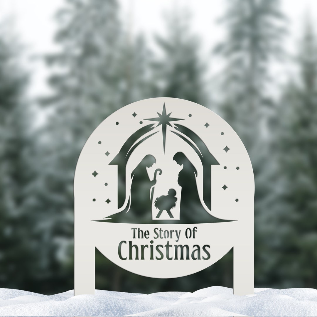 Christmas Nativity Sign - Festive Holiday Display - Manger Scene ...