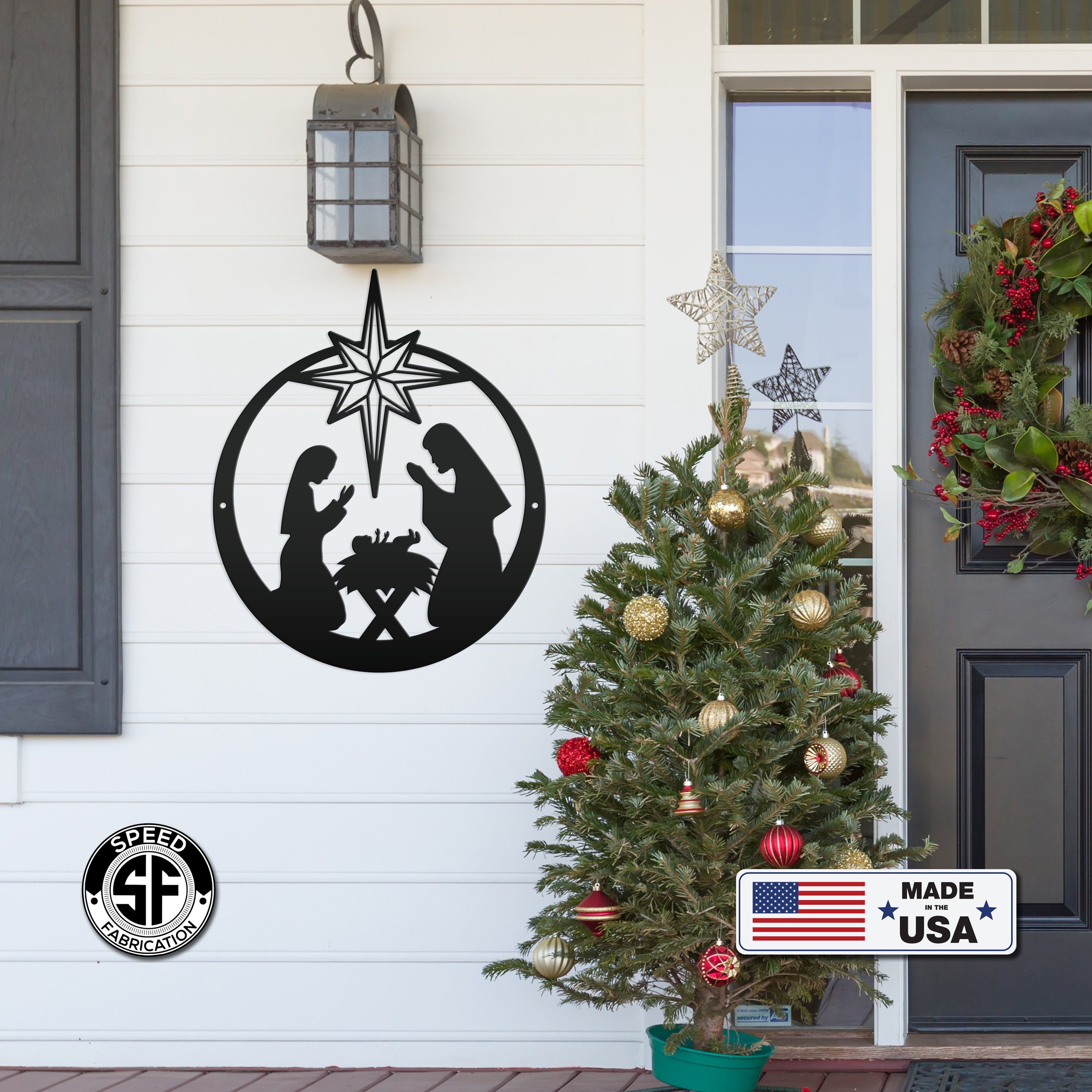 Metal Christmas Nativity Sign Outdoor Holiday Decor - Etsy