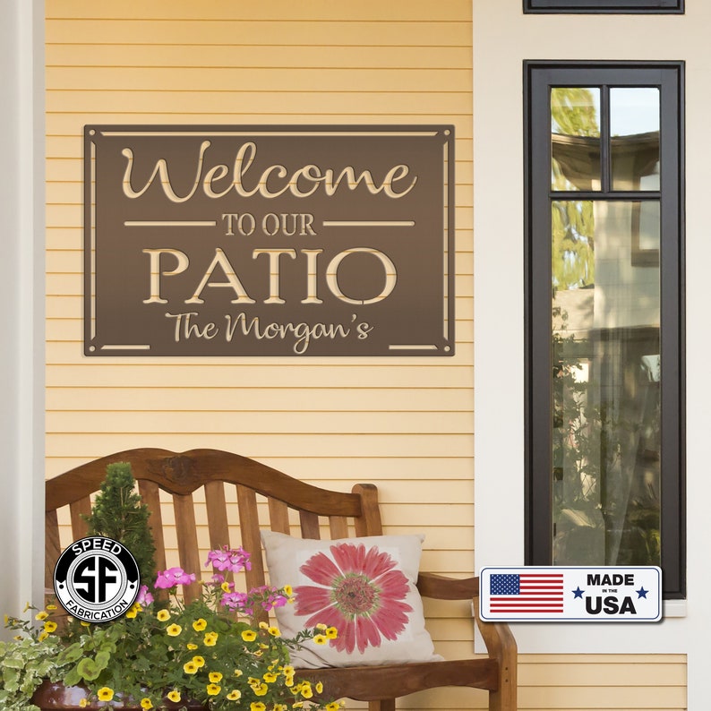 Custom Welcome to Our Patio Sign Personalized Outdoor Sign - Etsy