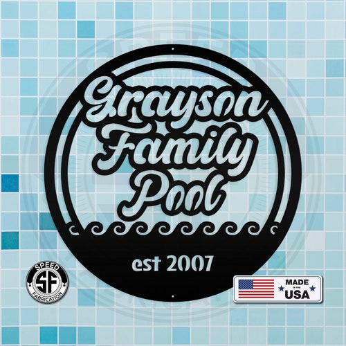 Personalized Family Pool Sign Swimming Pool Metal Sign Tiki - Etsy