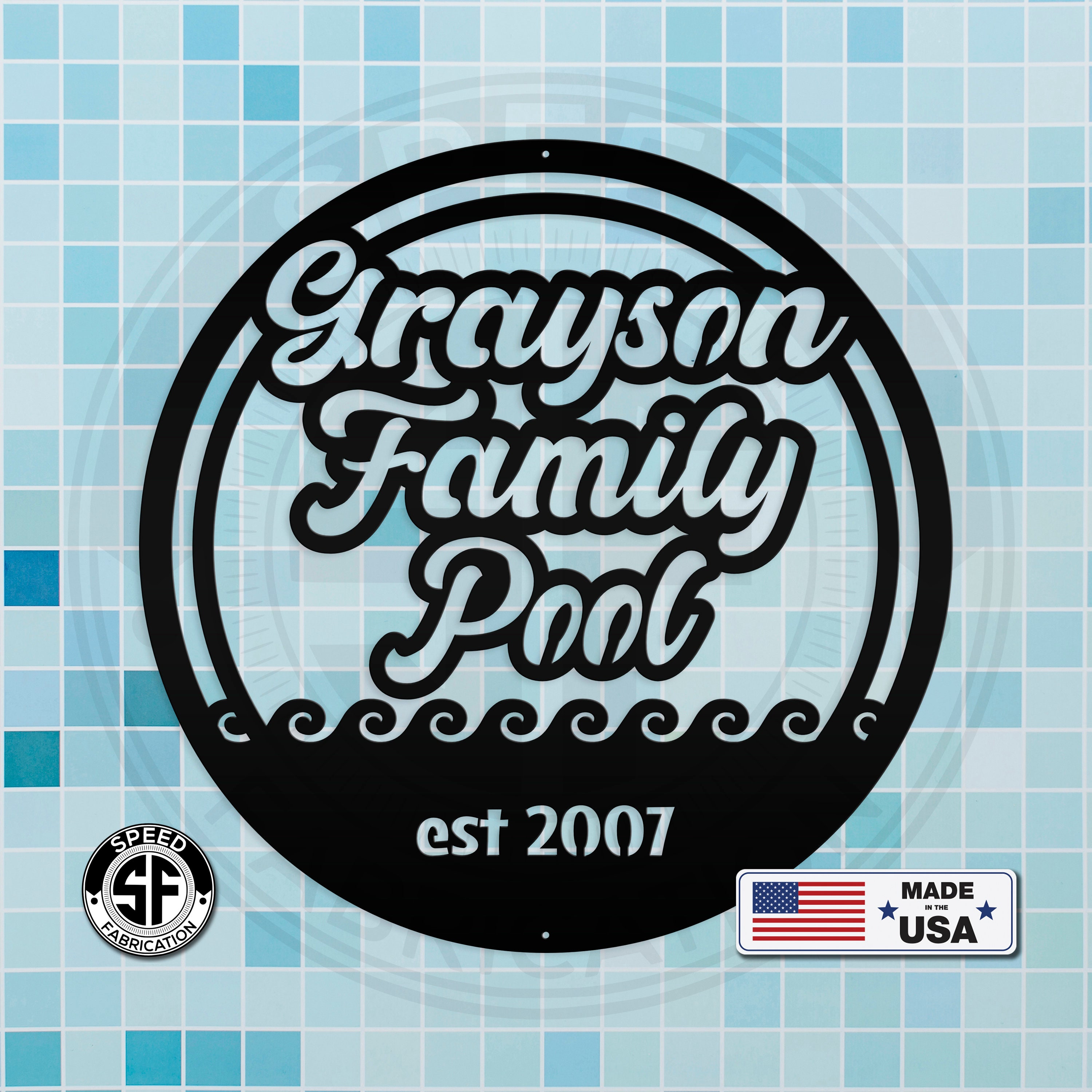 Personalized Family Pool Metal Sign - Etsy