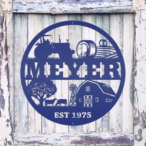 Personalized Farm Scene Sign - Your Name _ Your Wording - Etsy
