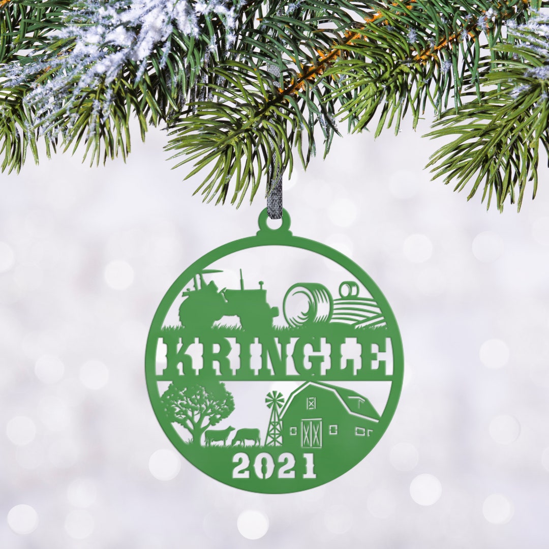 Farm Christmas Ornament, Custom Gift for the Farmer, Personalized Rach ...