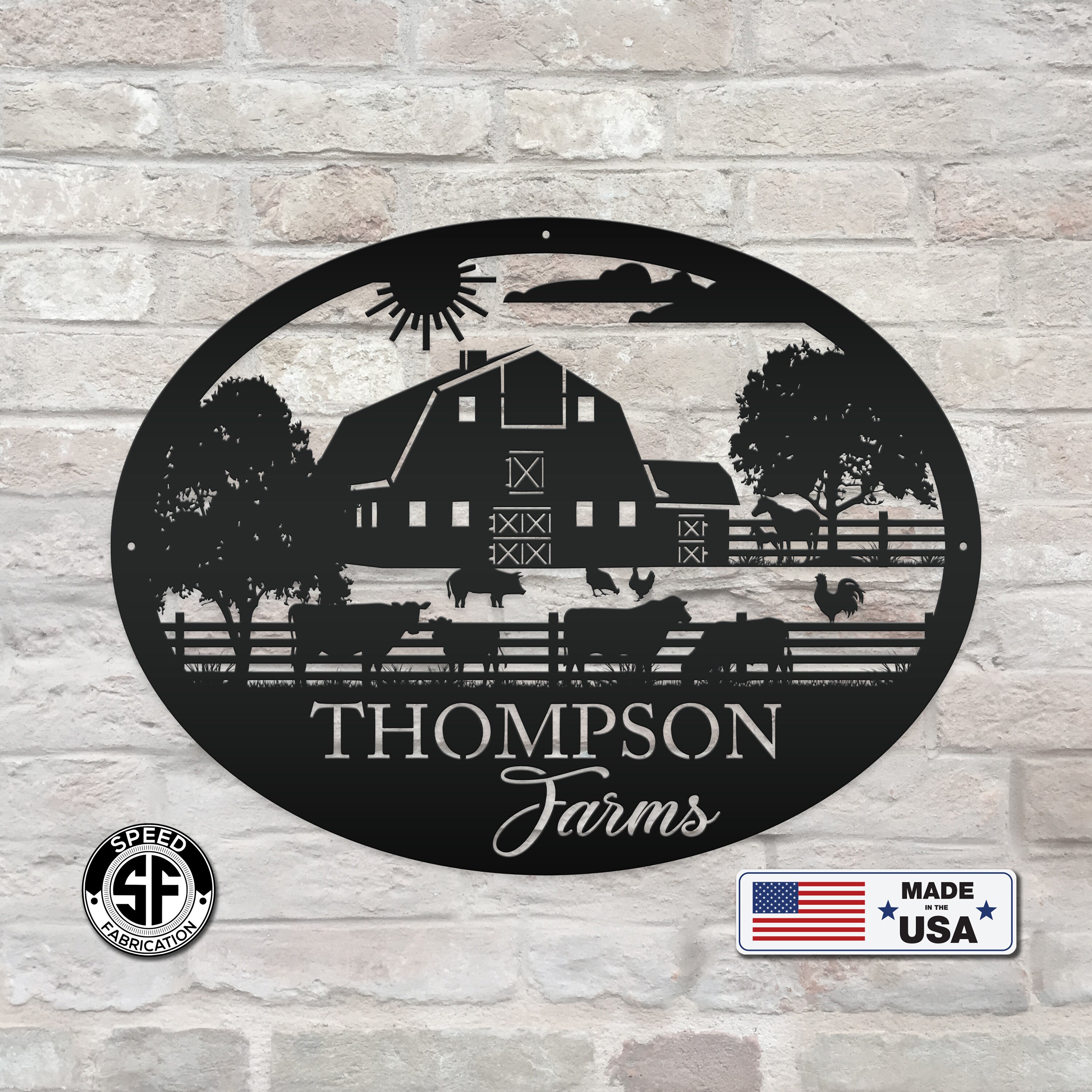 Custom Farm Scene Sign With Cows and Chickens - Etsy