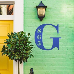 Personalized Monogram and House Number Metal Sign - Etsy
