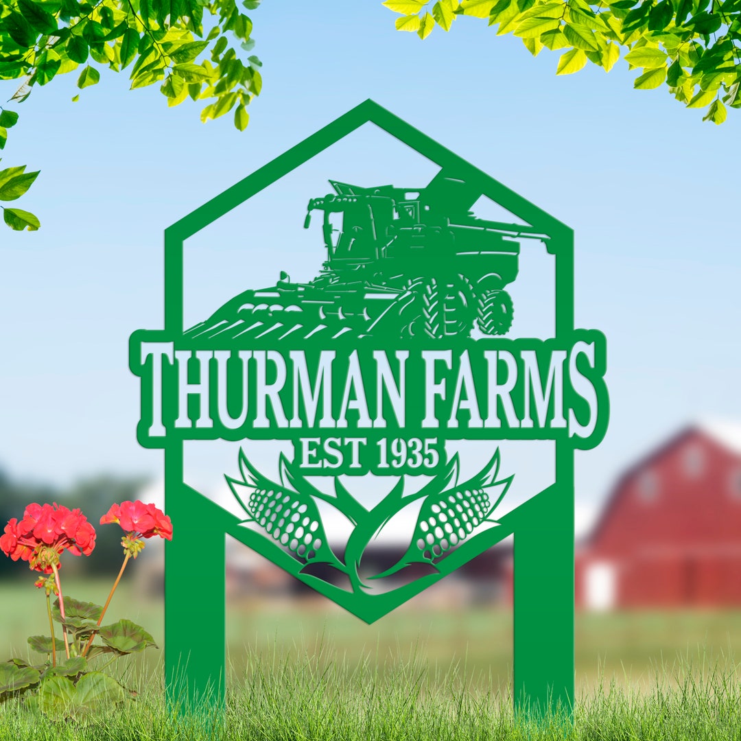 Charming Farm Scene Metal Yard Stake for Rustic Decor - Country Farming ...