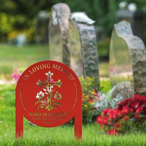 Memorial Sign, Custom Metal Yard Stake for Memory Dedication Garden ...