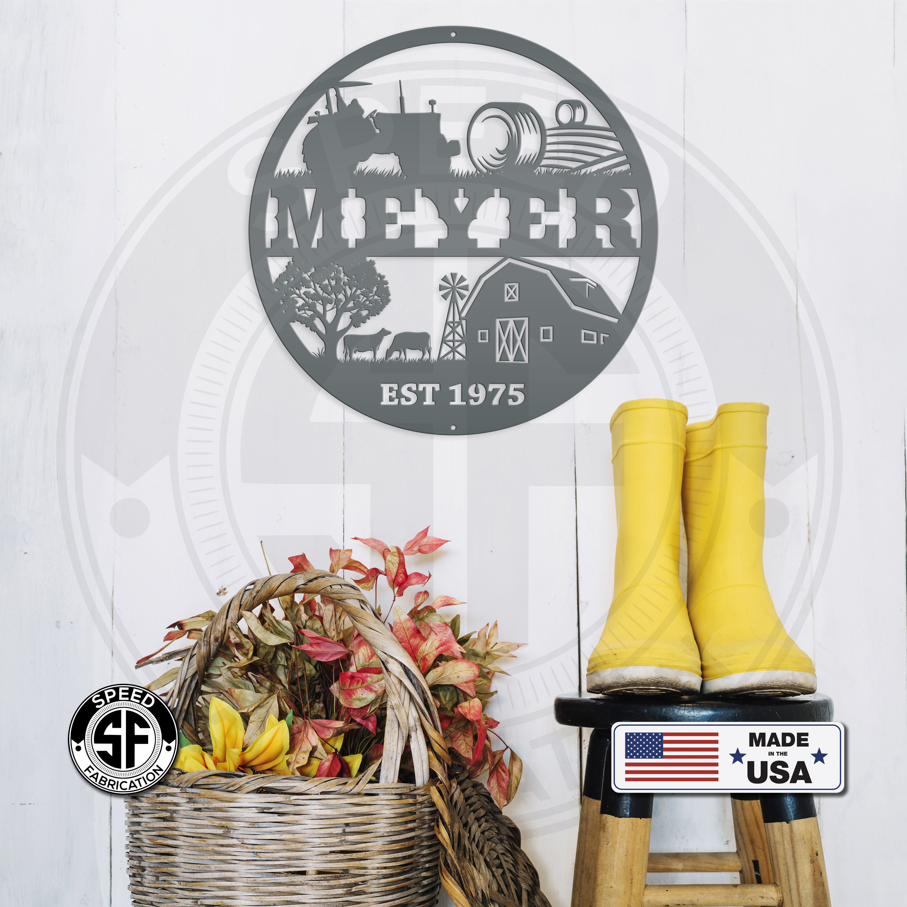 Personalized Farm Scene Sign Your Name _ Your Wording - Etsy