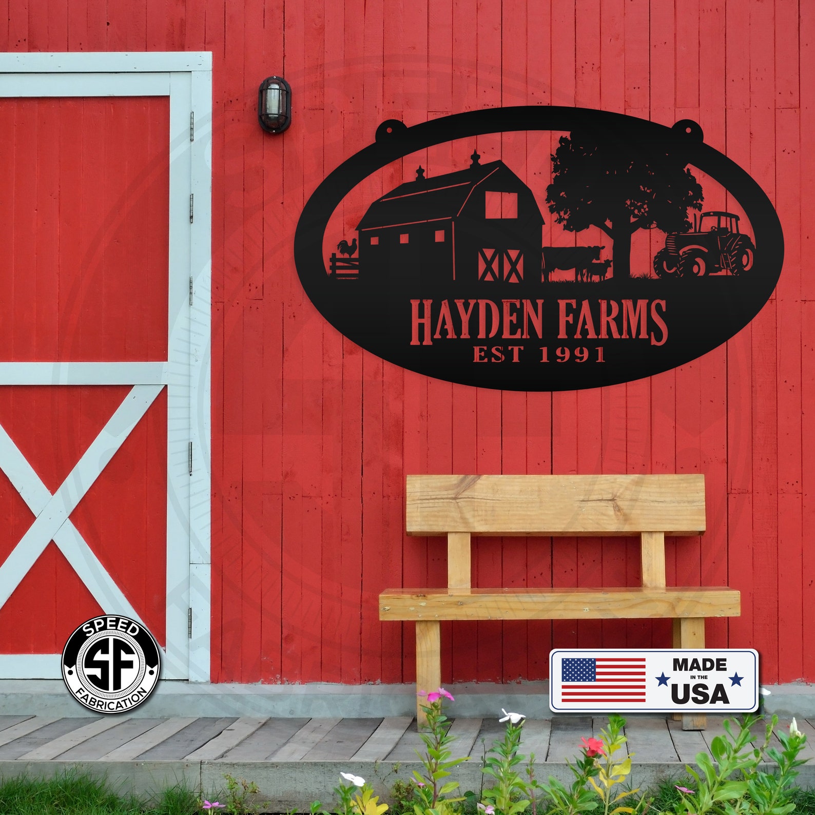 Oval Farm Sign With Family Name and Established Date - Etsy