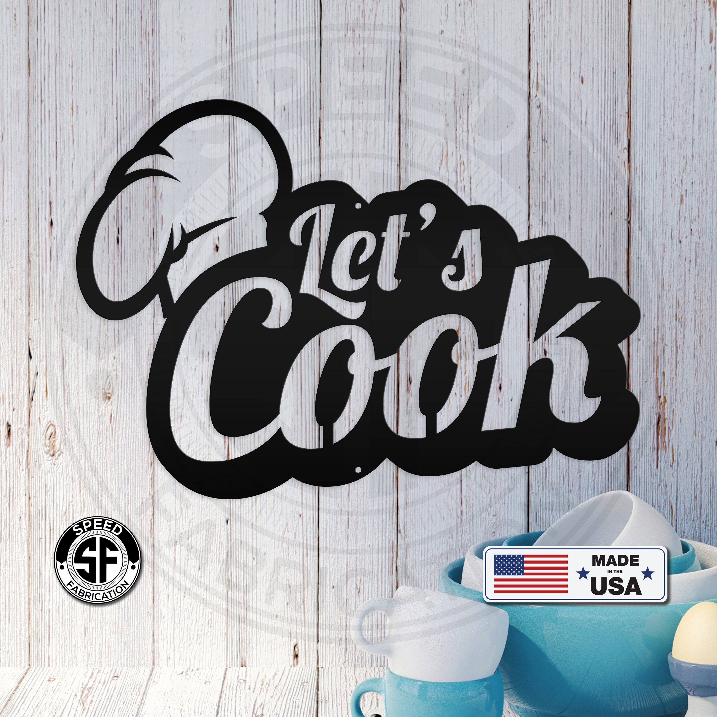 Let's Cook Kitchen Metal Sign | Etsy