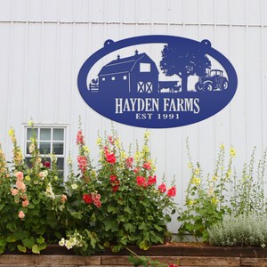 Oval Farm Sign With Family Name and Established Date - Etsy