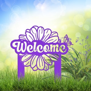Welcome Garden Stake, Flower Garden Stake With Flower, Mother's Day ...